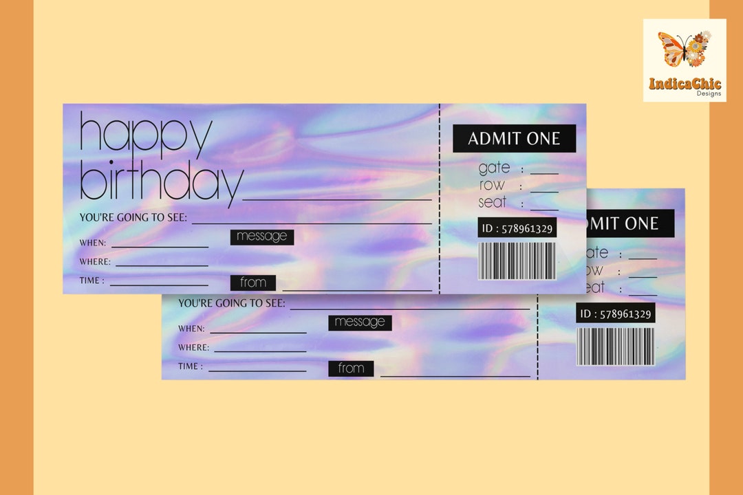 Happy Birthday Concert Ticket, Printable Concert Ticket, Printable ...