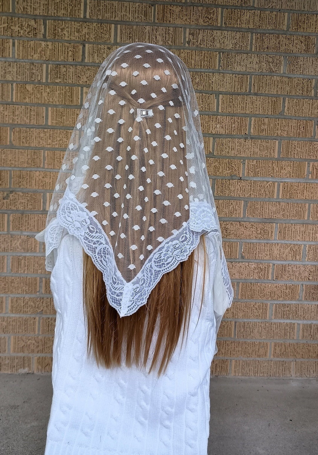 Ivory Polka-dot Chapel Veil, Catholic - Etsy