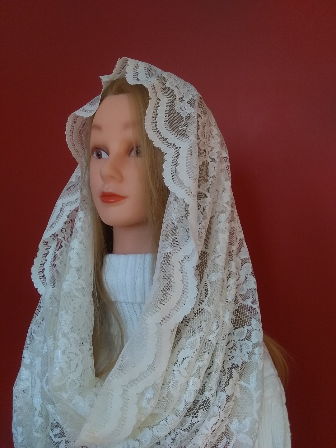 Ivory Infinity Veil, Chapel Veil - Etsy