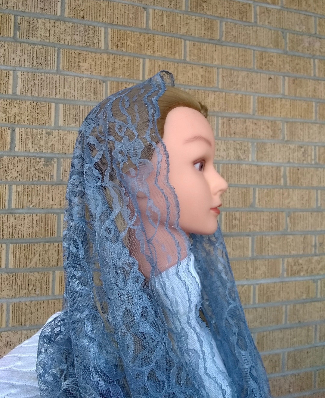 Fatima Veil - Dusty Blue Infinity Chapel - Etsy