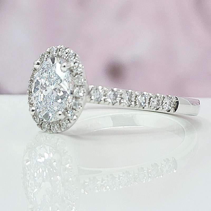 Halo Diamond Ring - Etsy