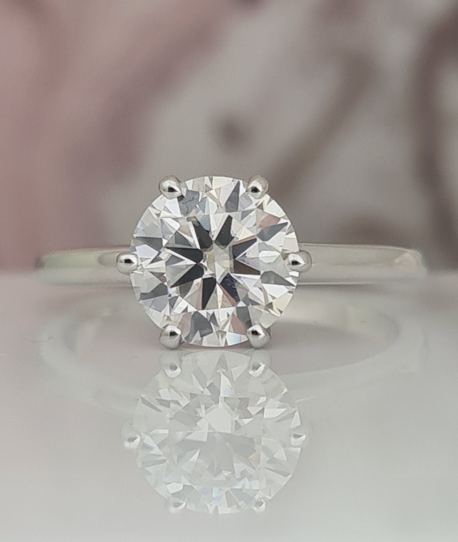 Luxurious 2 Ct Diamond Engagement Solitaire Ring Crown Style - Etsy