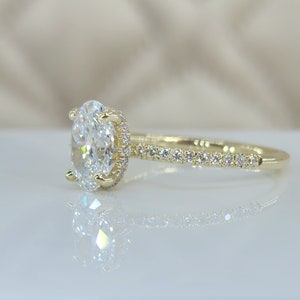 1 Carat Lab Diamond Engagement Ring Hidden Halo 36 Side Diamonds Lab ...
