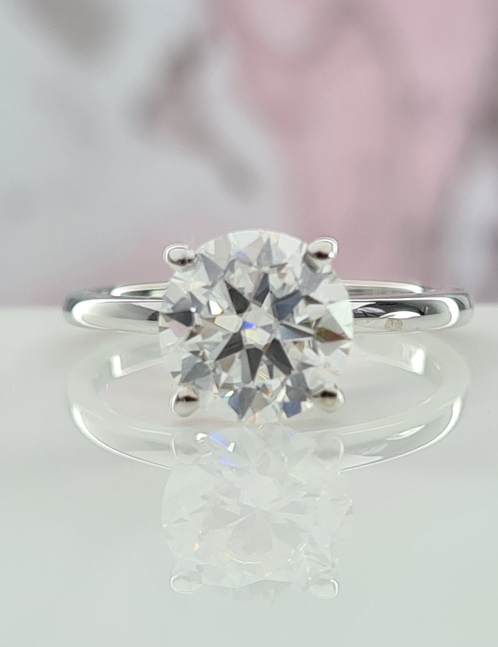 1.5 Carat Ring Real Solitaire Diamond Engagement 7.5 X 7.5 Mm | Etsy