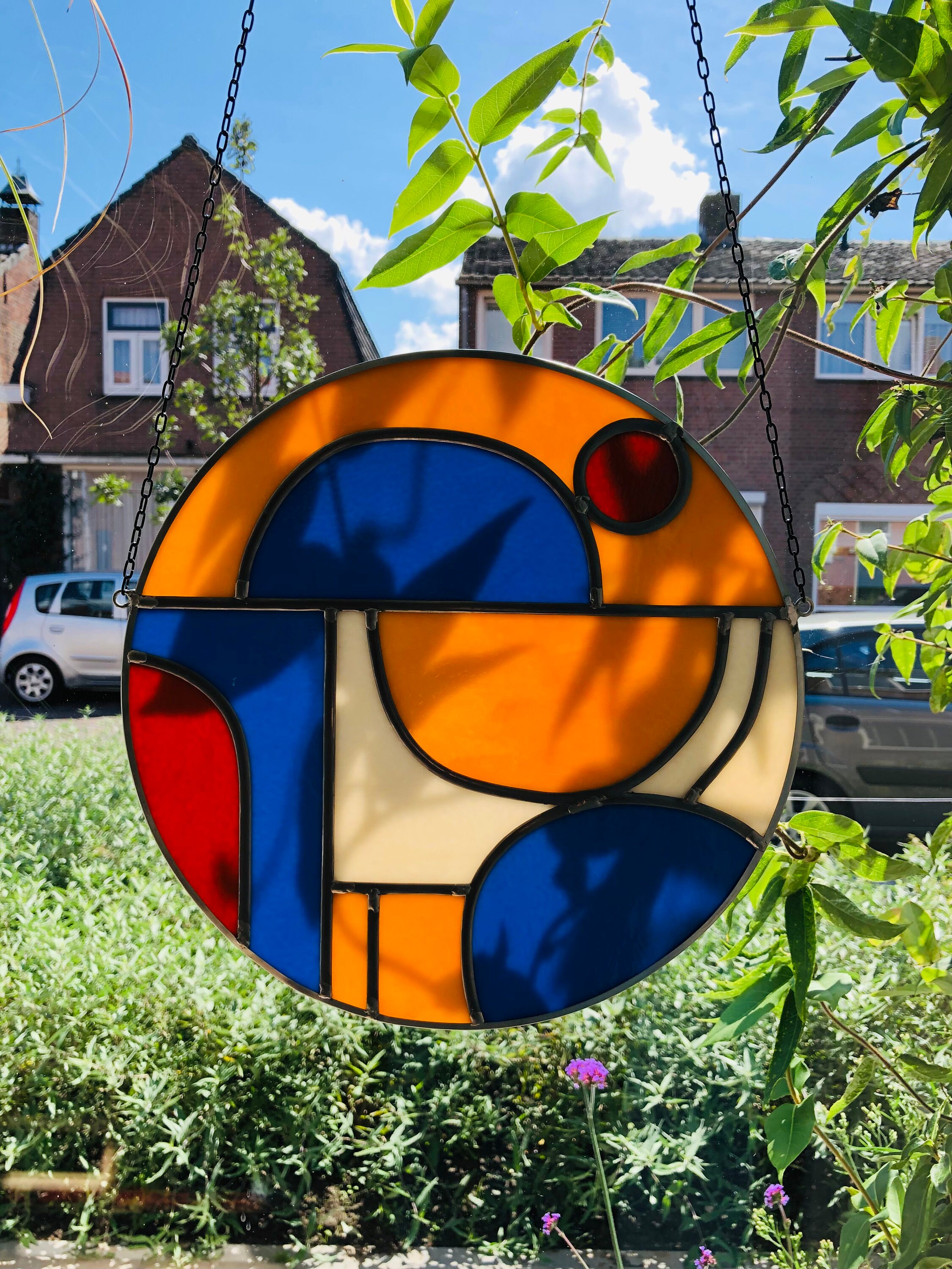 Abstract Stained Glass Panel 'route' - Etsy