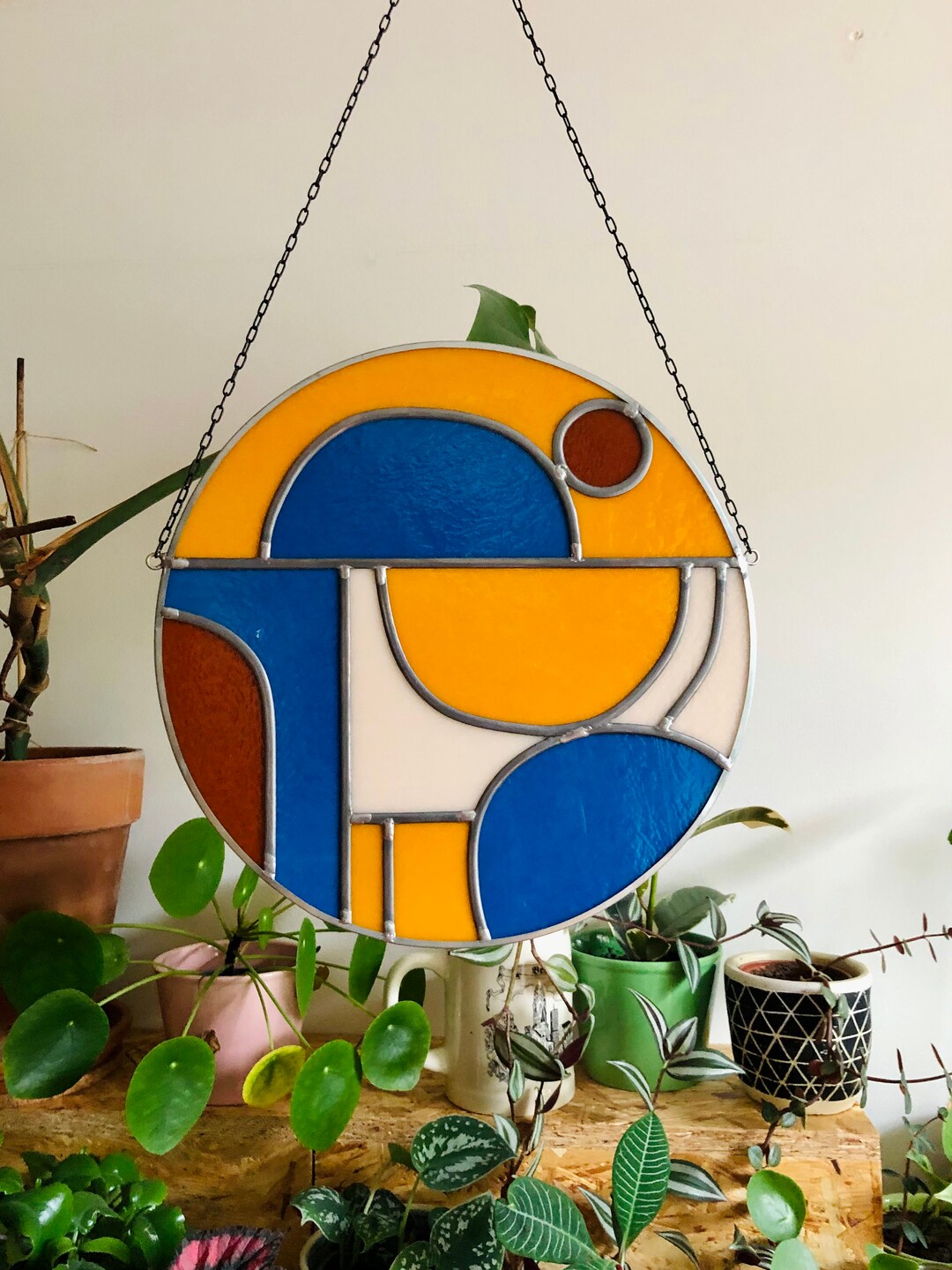 Abstract Stained Glass Panel 'route' - Etsy