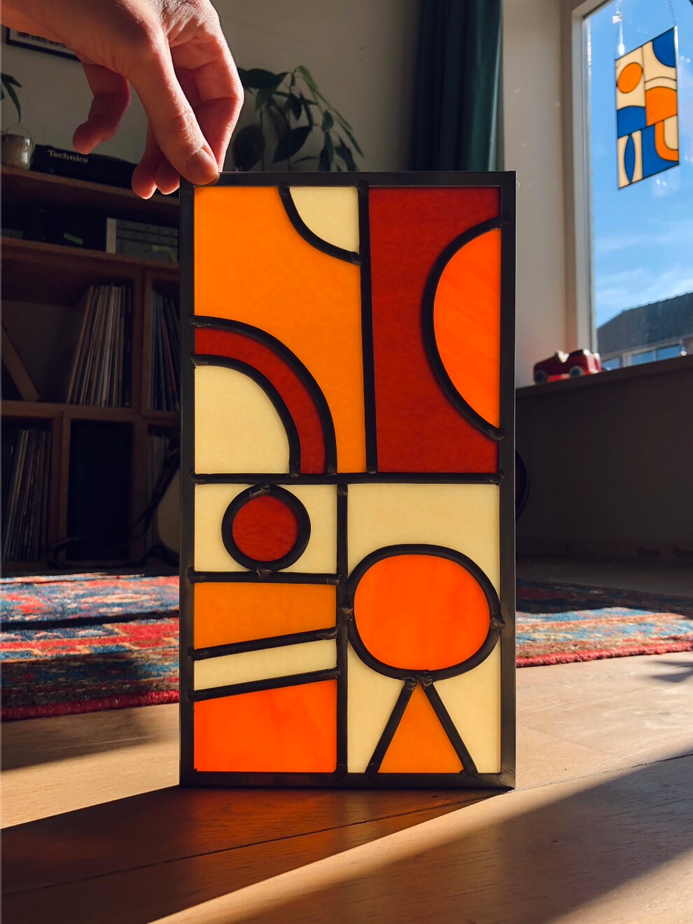 Stained Glass Abstract Panel 'quest' - Etsy