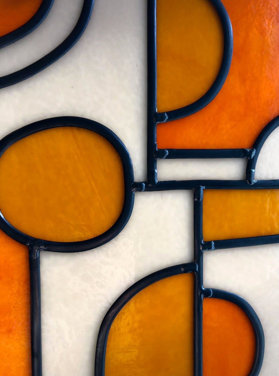 Stained Glass Panel 'A PLACE' Abstract - Etsy