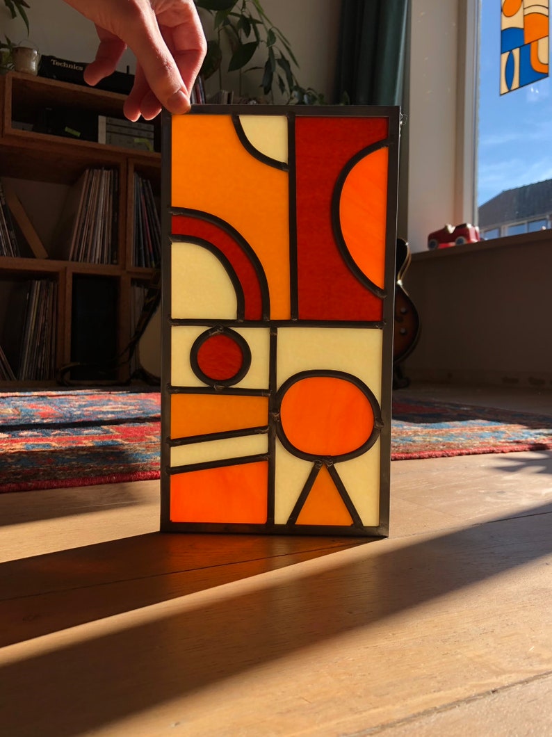 Stained Glass Abstract Panel 'quest' - Etsy