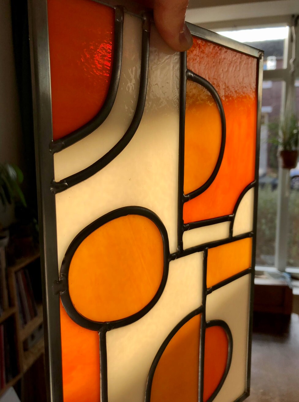 Stained Glass Panel 'A PLACE' Abstract - Etsy