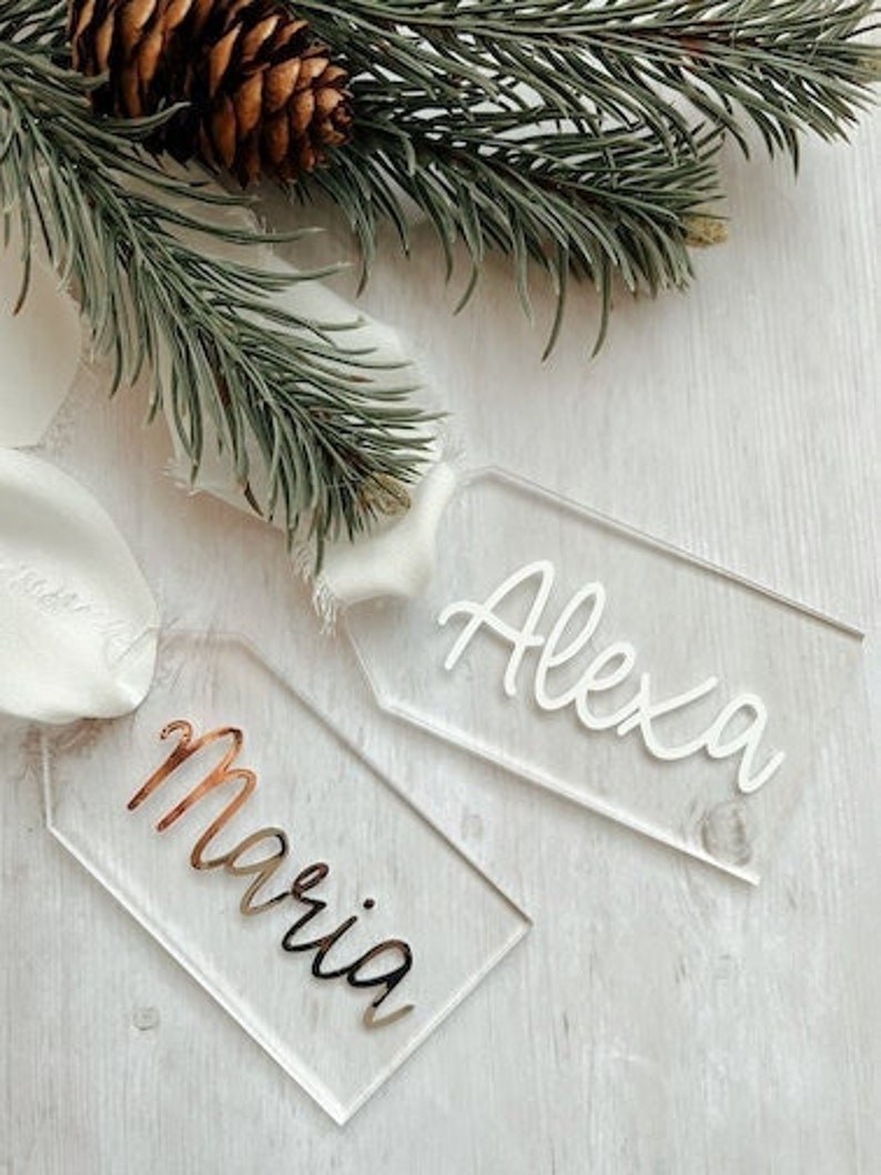 Stocking Name Tags Acrylic Stocking Tags Personalized Gift - Etsy