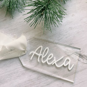 Stocking Name Tags, Acrylic, Stocking Tags Personalized, Gift Tags ...