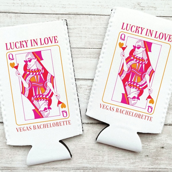 Vegas Bachelorette Slim Can Cooler, Lucky in Love Bachelorette, Queen ...