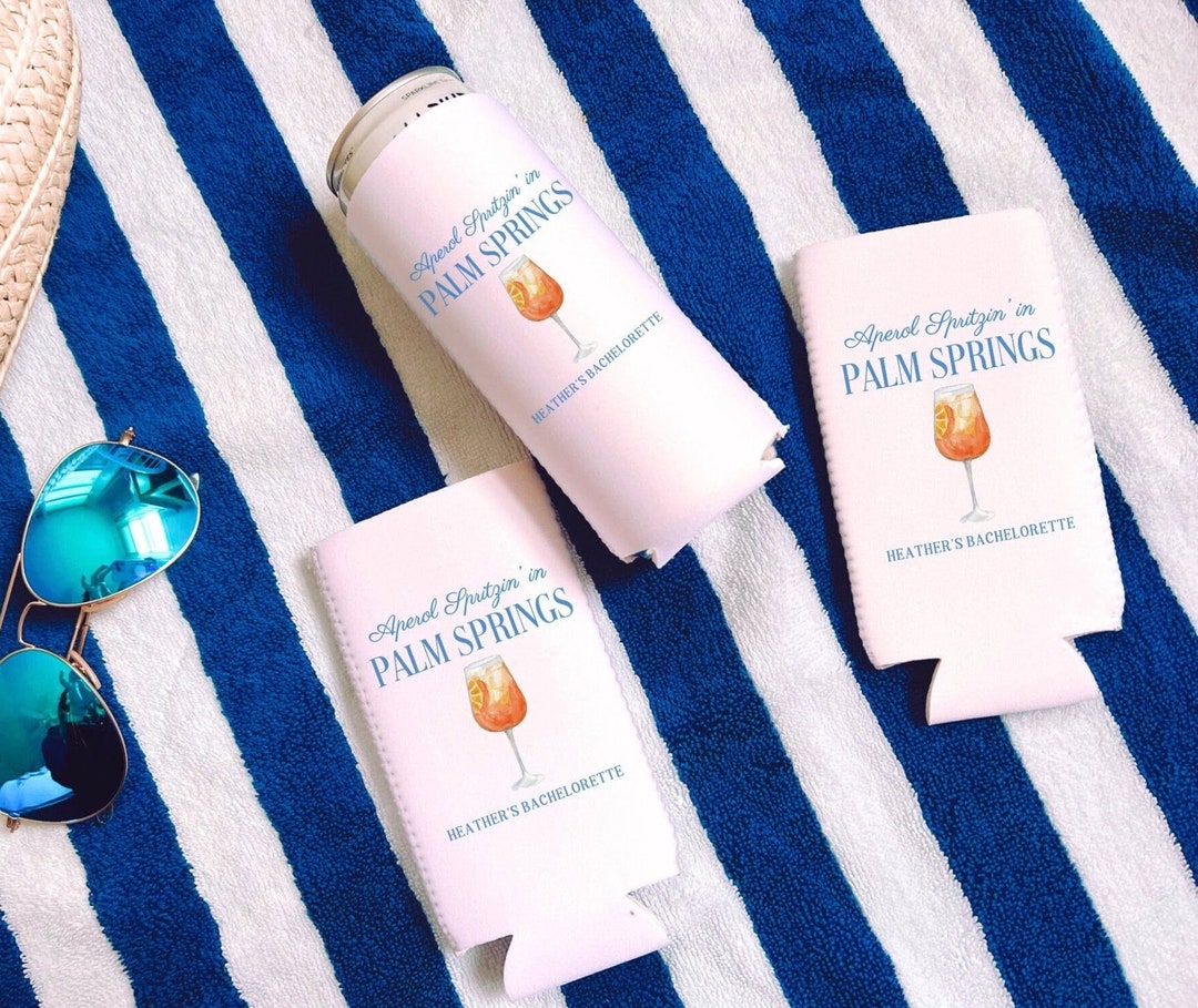 Aperol Spritz Slim Can Cooler, Girls Trip Coozies, Custom Bachelorette ...