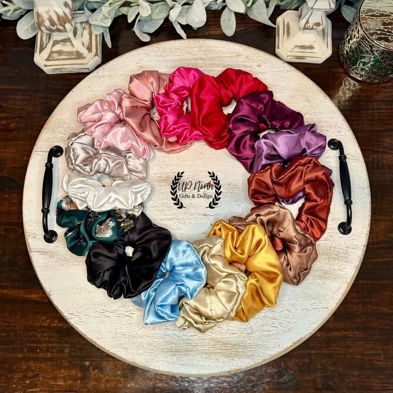 Satin Oversized Scrunchies for Thick Hair Oversized Hairtie Durable ...