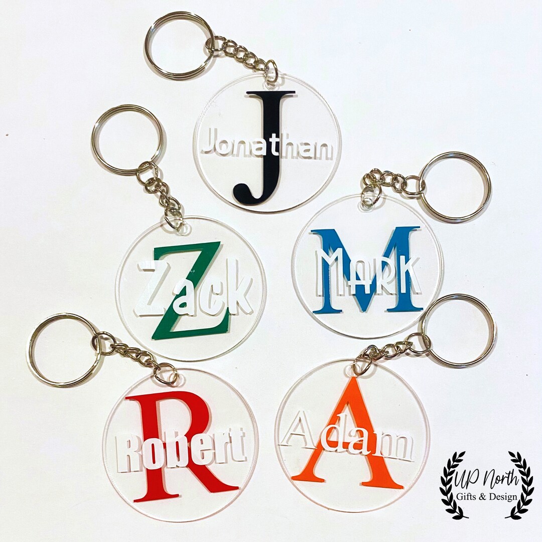 Monogram Name Keychains Mens Keychains Manly Keychains Monogram ...
