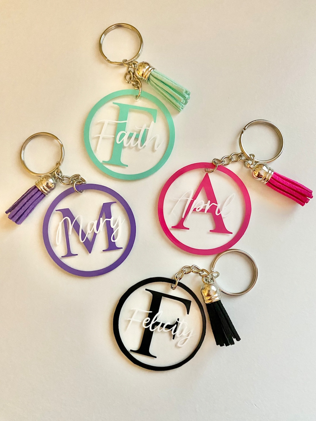 Personalized Monogram Keychains Gift - Etsy