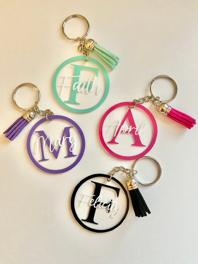 Personalized Monogram Keychains Gift - Etsy