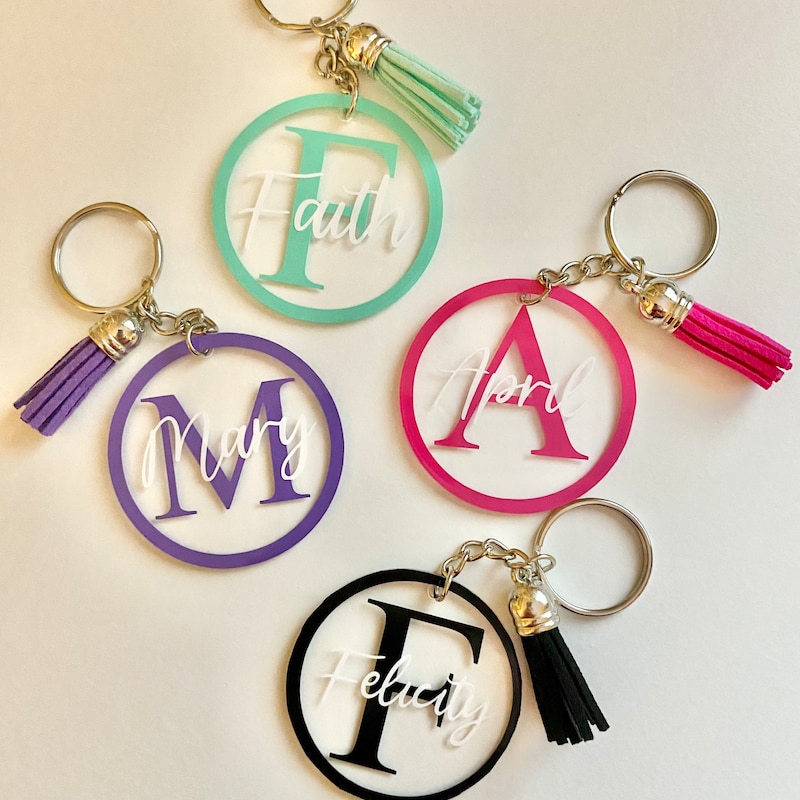 Monogram Keychain - Etsy