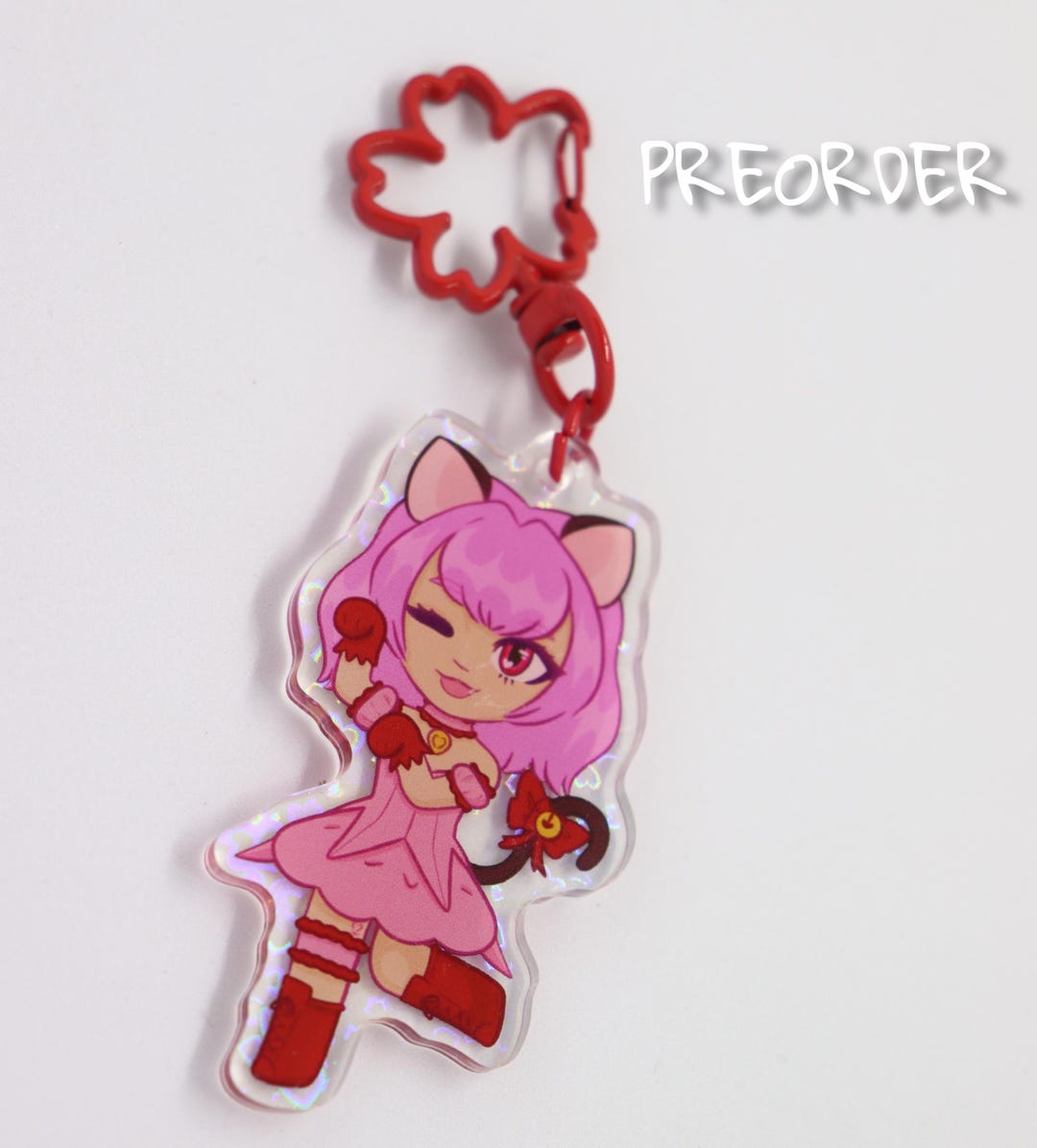 Mew Mew Power, Mew Ichigo Holo Heart Keychain 6.5/3.5cm - Etsy