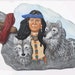 11 Vintage Ceramic Bisque Arrowhead Hand Painted Native American Wolves ...