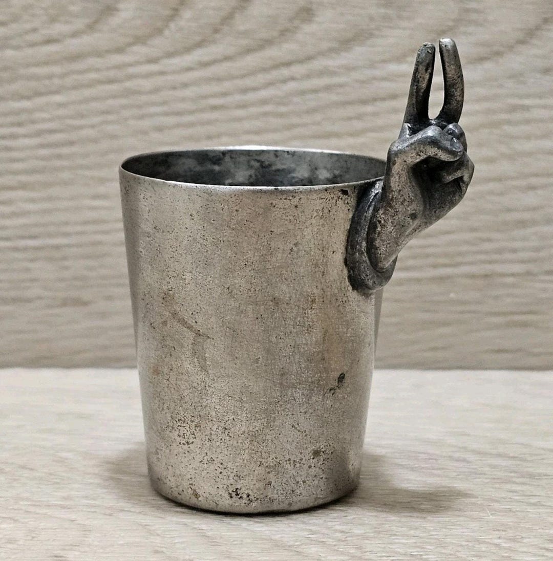 Vintage Napier Silver Two Fingers Hand Shot Glass Jigger Stamped - Etsy