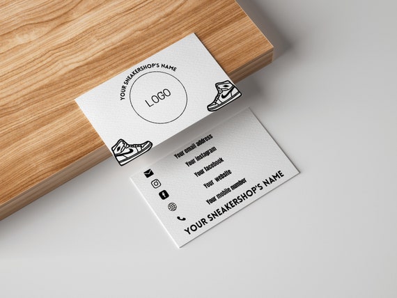Black-white Sneaker Business Card for Sellers/ Resellers | Etsy
