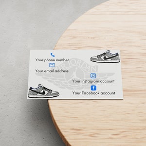 Blue Sneaker Business Card, Shoe Business Card for Sellers/resellers - Etsy