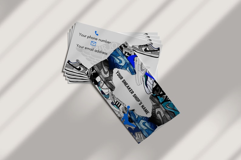 Blue Sneaker Business Card, Shoe Business Card for Sellers/resellers - Etsy