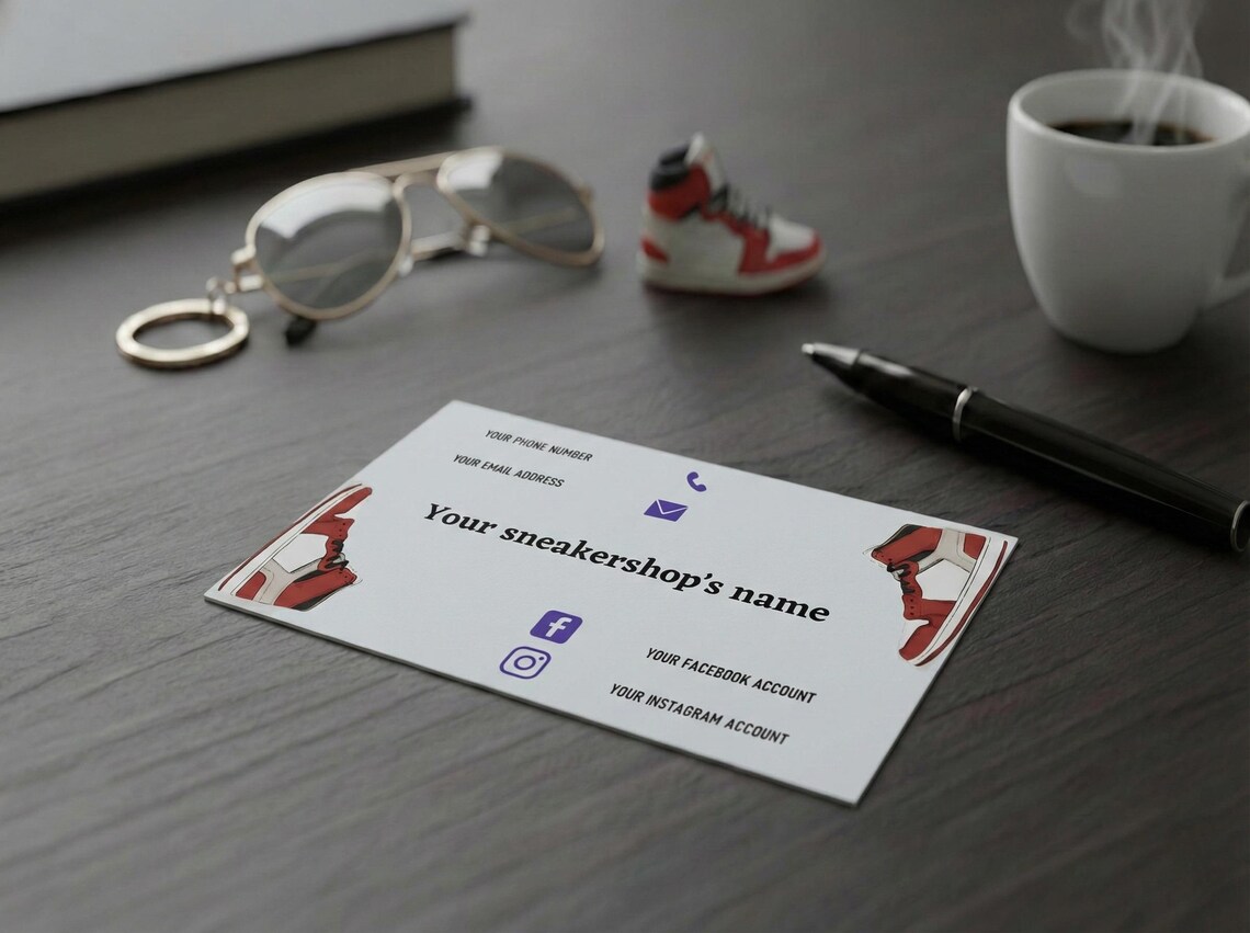 Sneaker Business Card: Shoe Seller Customizable Template (digital) - Etsy