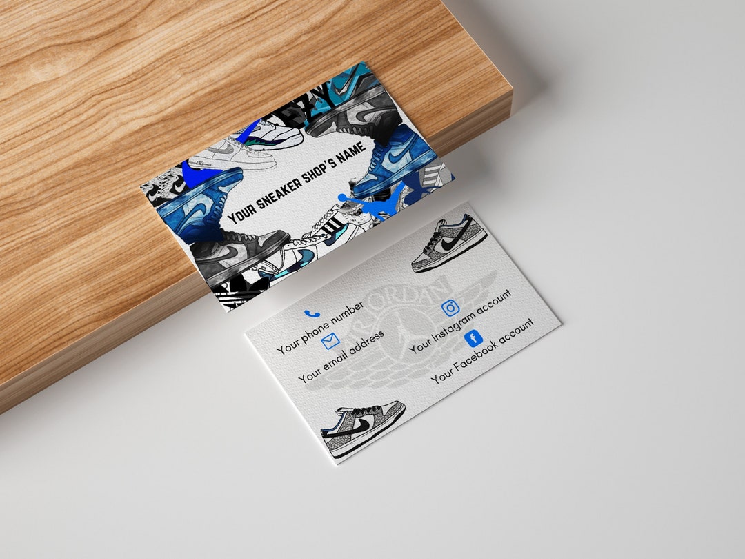 Blue Sneaker Business Card, Shoe Business Card for Sellers/resellers - Etsy