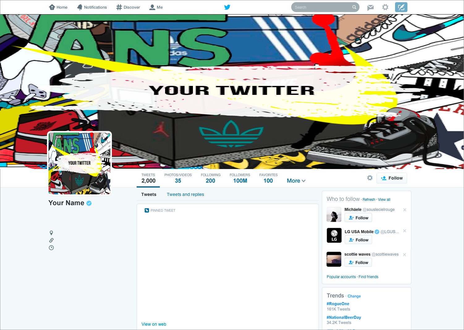 Sneaker, Social Media Profile Picture Template - Etsy