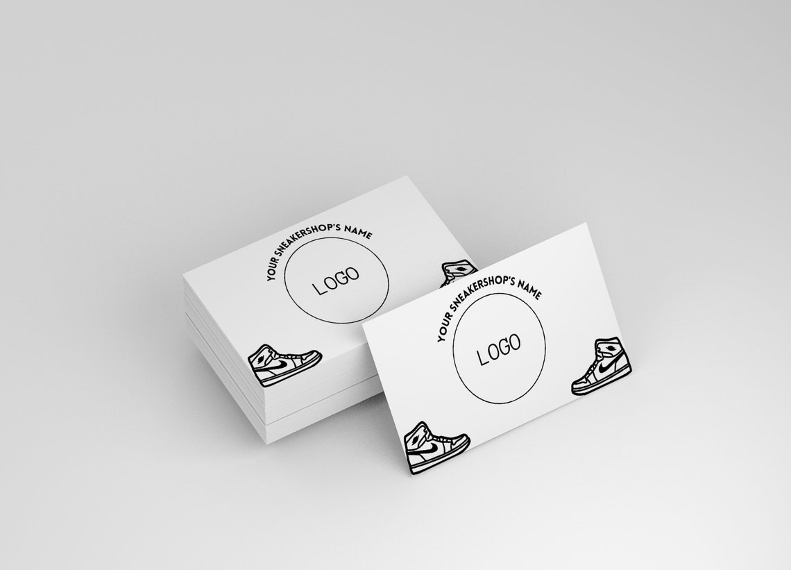 Black-white Sneaker Business Card for Sellers/ Resellers - Etsy