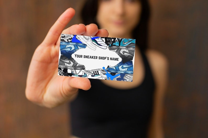 Blue Sneaker Business Card, Shoe Business Card for Sellers/resellers - Etsy