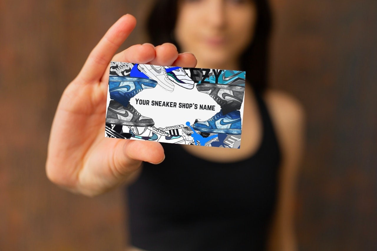 Blue Sneaker Business Card, Shoe Business Card for Sellers/resellers - Etsy