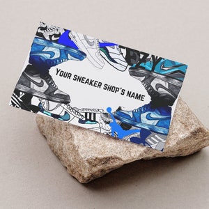 Blue Sneaker Business Card: Shoe Seller Customizable Template (digital ...