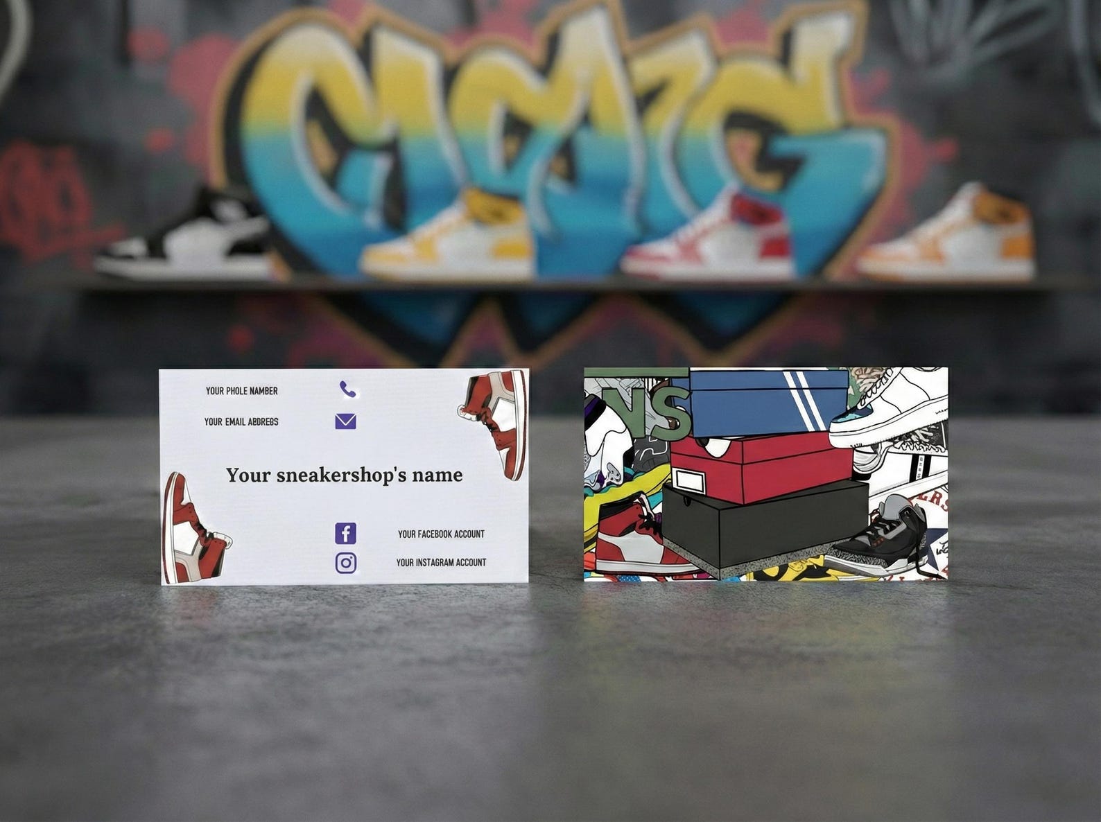 Sneaker Business Card: Shoe Seller Customizable Template (digital) - Etsy