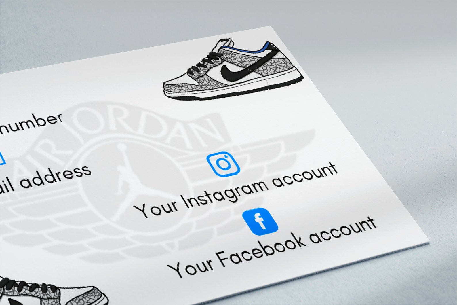 Blue Sneaker Business Card, Shoe Business Card for Sellers/resellers - Etsy