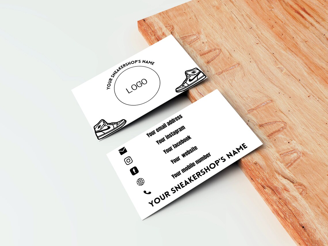Black-white Sneaker Business Card for Sellers/ Resellers - Etsy