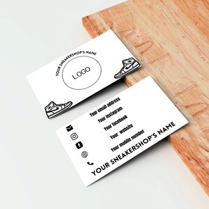 Black-white Sneaker Business Card for Sellers/ Resellers - Etsy