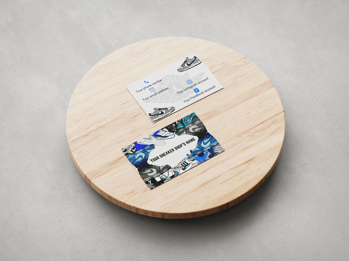 Blue Sneaker Business Card, Shoe Business Card for Sellers/resellers - Etsy
