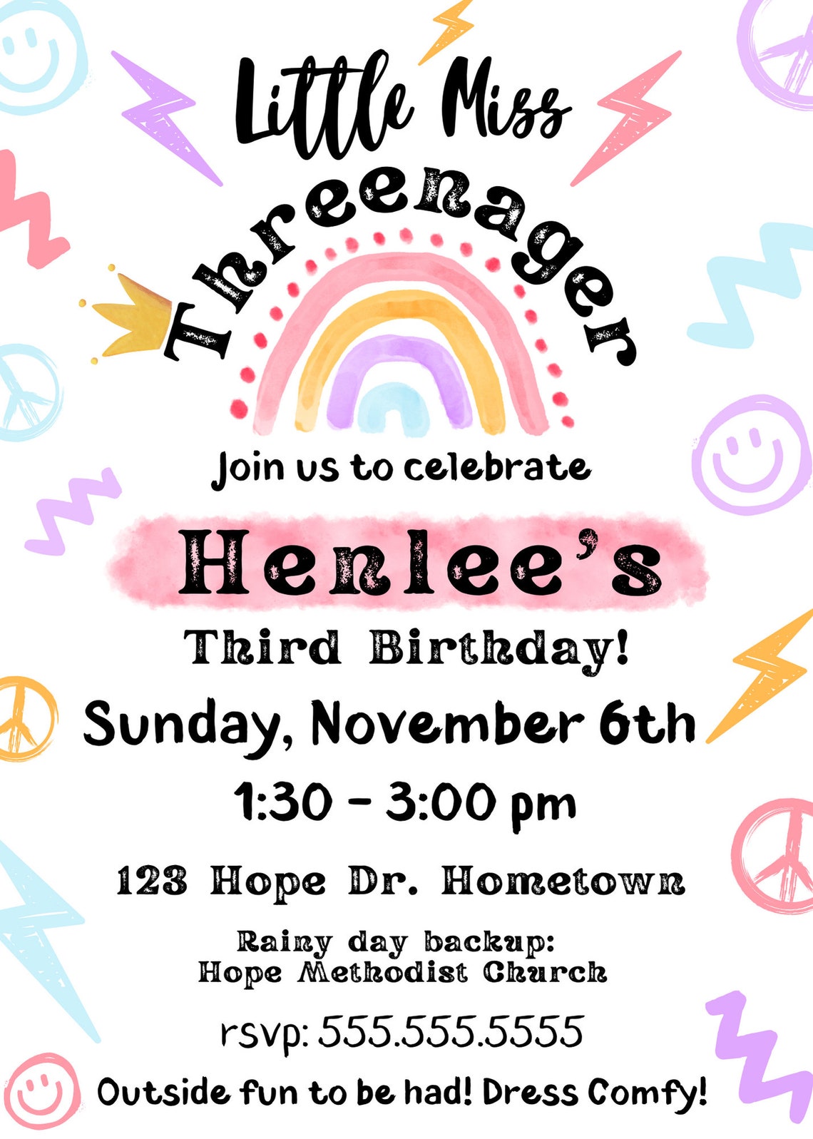 Threenager Birthday Invitation, Three - Etsy