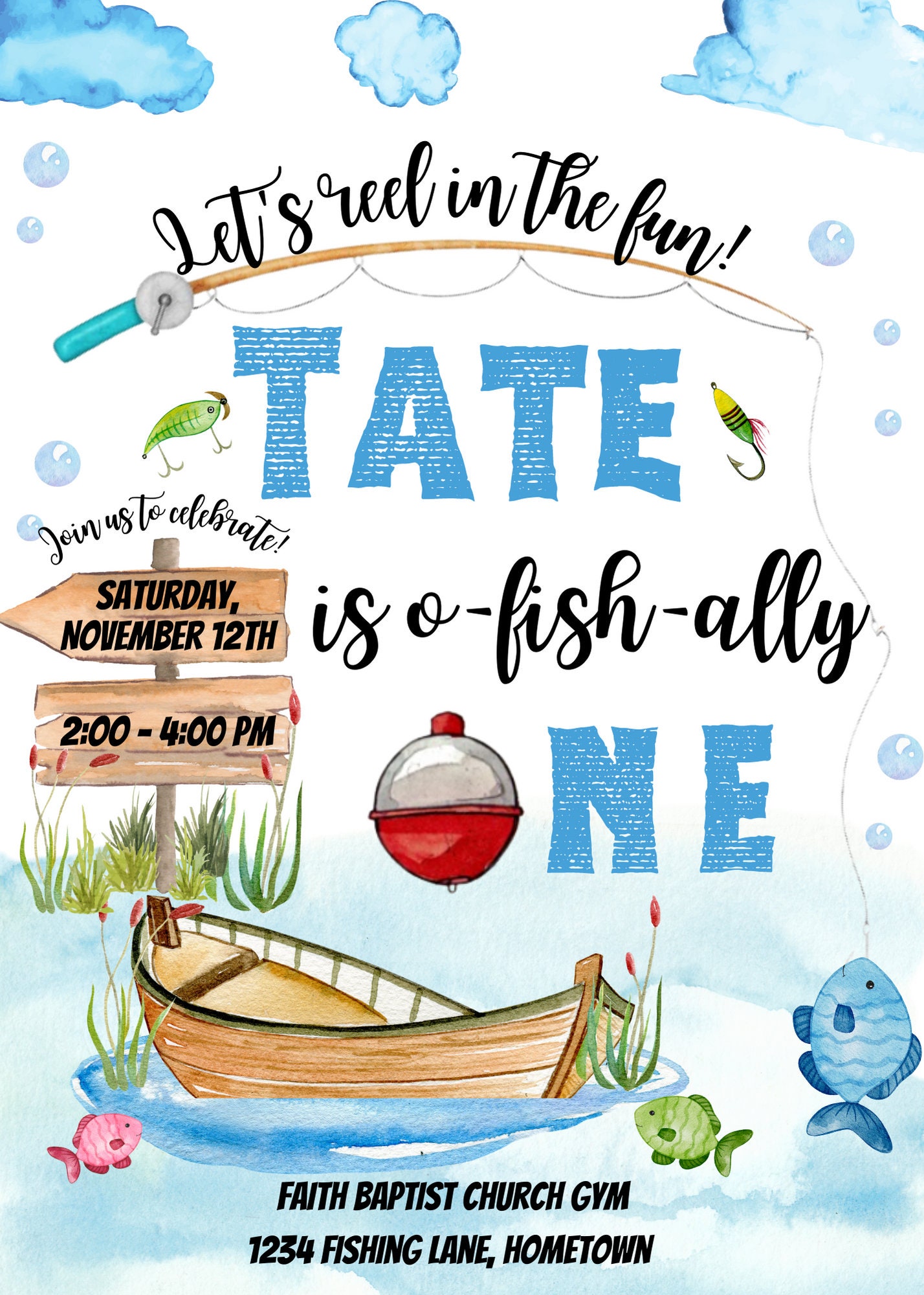 Oh-fish-ally One, Fish, Birthday - Etsy