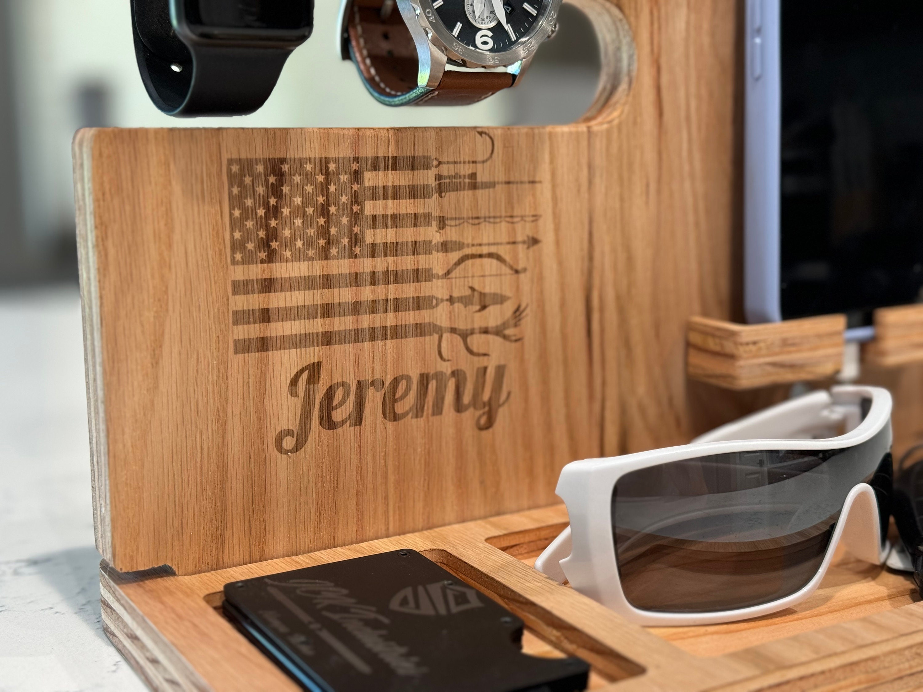 Personalized Docking Station for Men-wooden Phone Charging Station ...