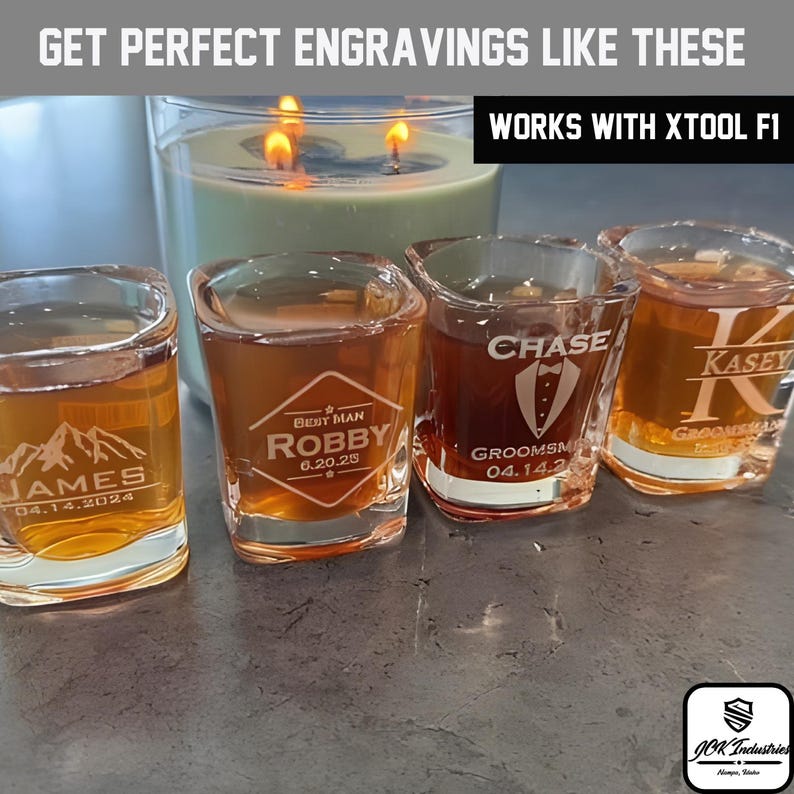 Xtool F1 Square Shot Glass Jig– 3D Printed Laser Alignment Tool- Glass ...