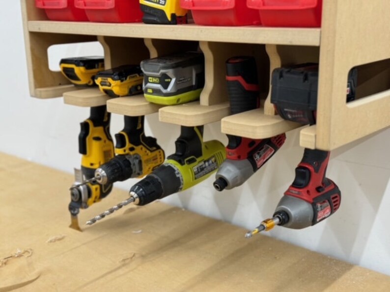 5 Slot Cordless Drill/tool Holder-workshop Organizer-tool Storage-wall ...