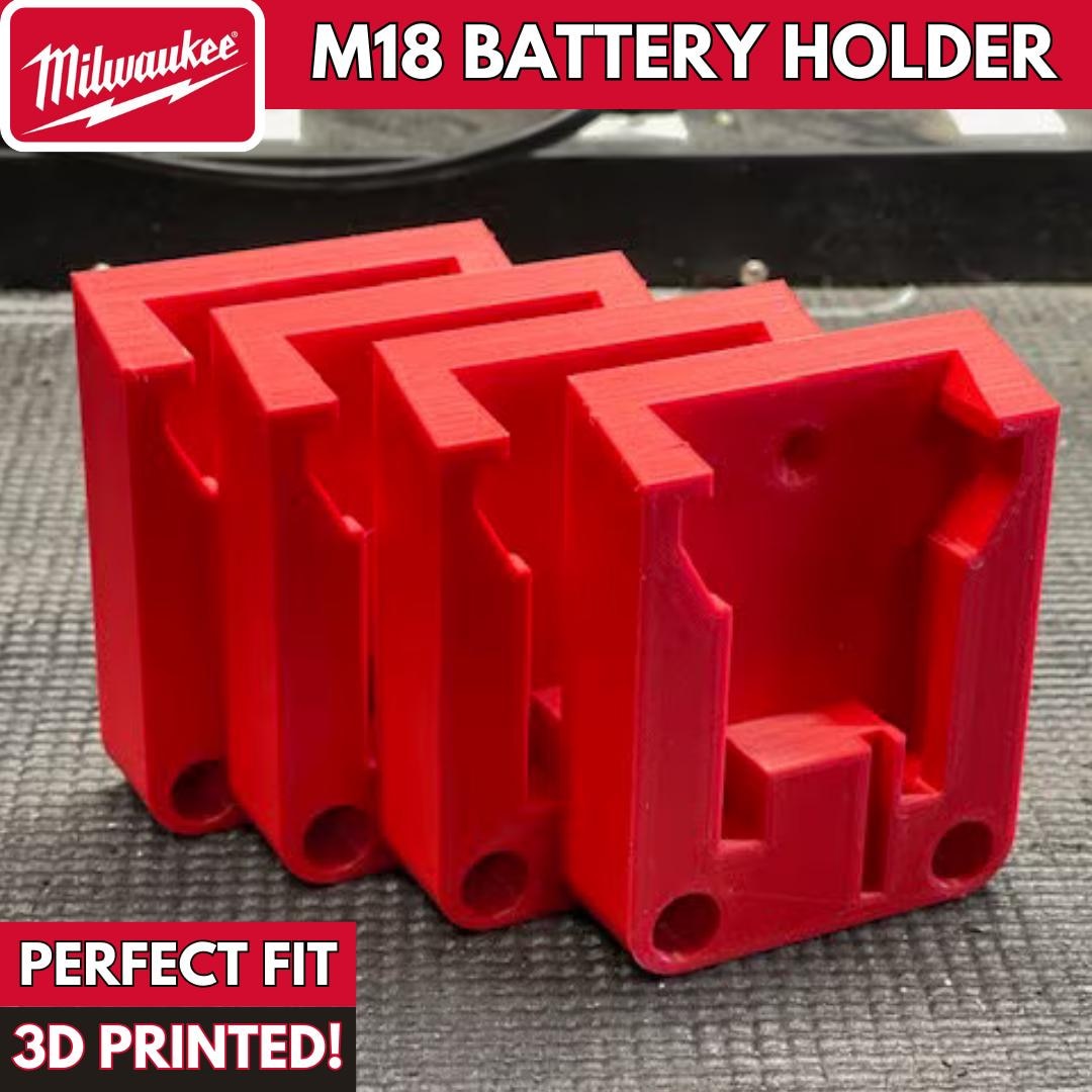 Milwaukee M18 Battery Holder – 3D Printed Wall Mount - Etsy