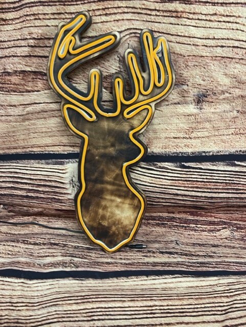 LED Neon Deer Buck Sign Bar LED Neon Signled Neon Light Garage Led Neon ...