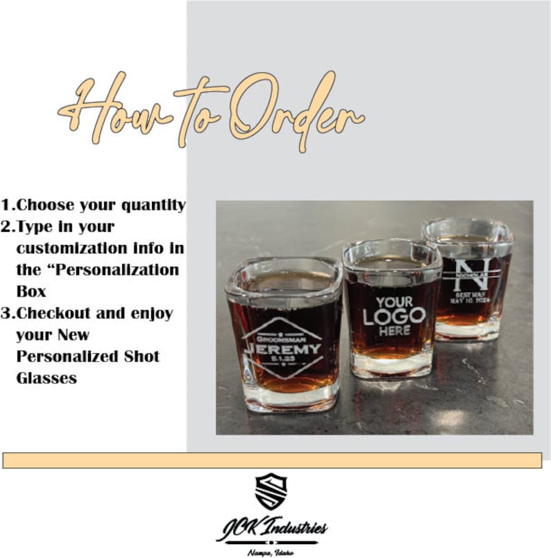 Personalized Laser Engraved Square Shot Glasses-custom Gift for ...