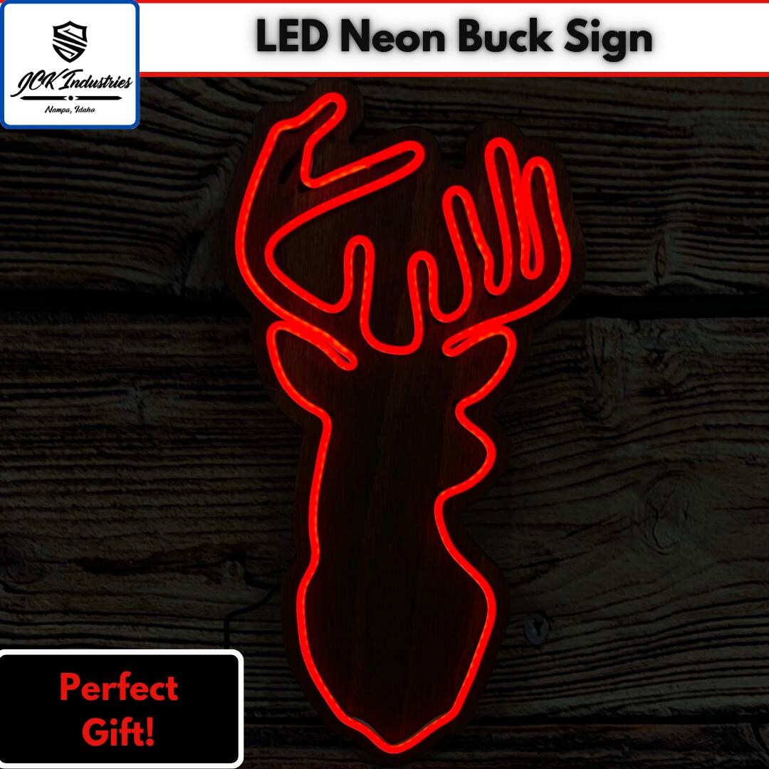 LED Neon Deer Buck Sign | Bar LED Neon Sign|led Neon Light | Garage Led ...